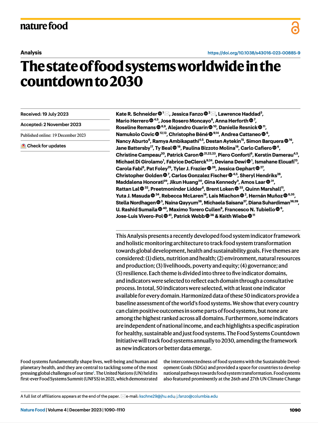 Food Systems Dashboard